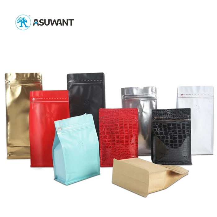 China Custom Printed Flat Bottom Cafe Beans Tea Packaging Coffee Bag 12 ...