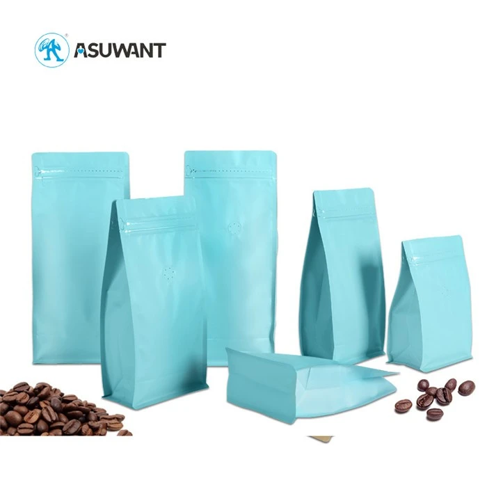 China Custom Printed Flat Bottom Cafe Beans Tea Packaging Coffee Bag 12 ...